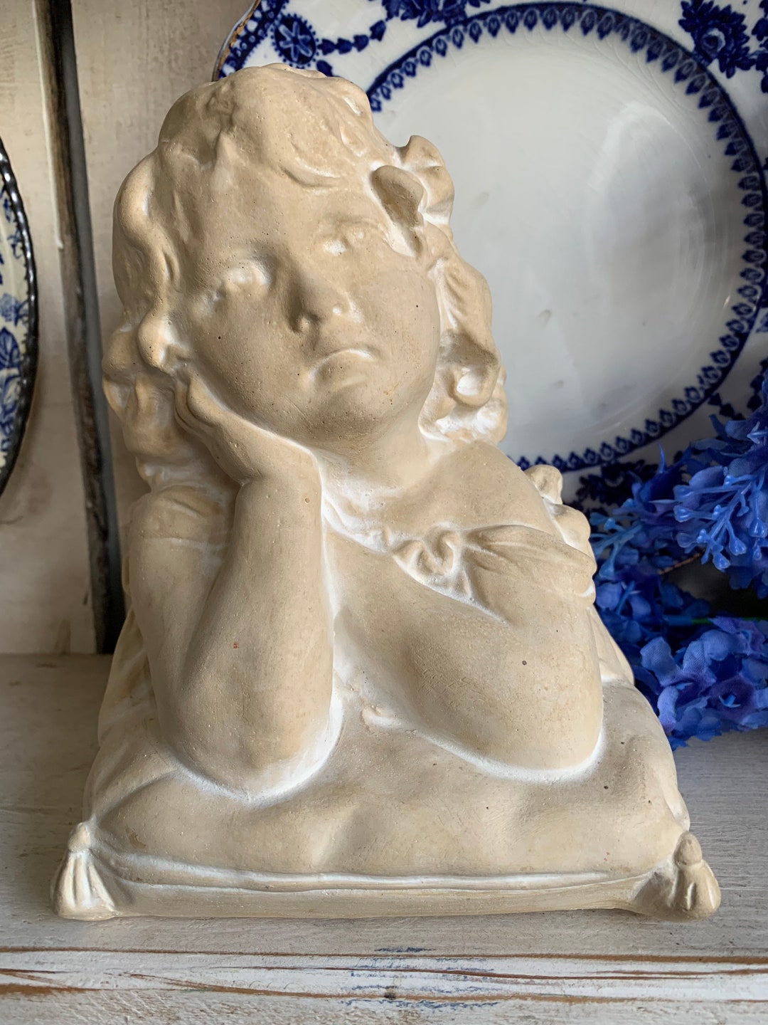 Victorian Style Plaster Reproduction Bust of Girl on Pillow - Etsy