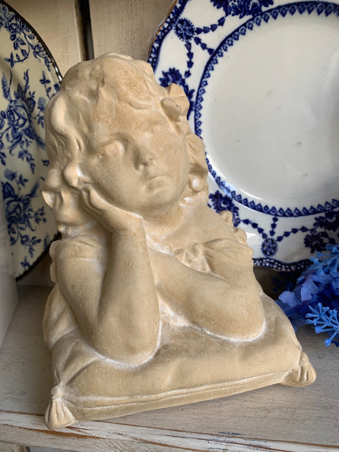 Victorian Style Plaster Reproduction Bust of Girl on Pillow - Etsy