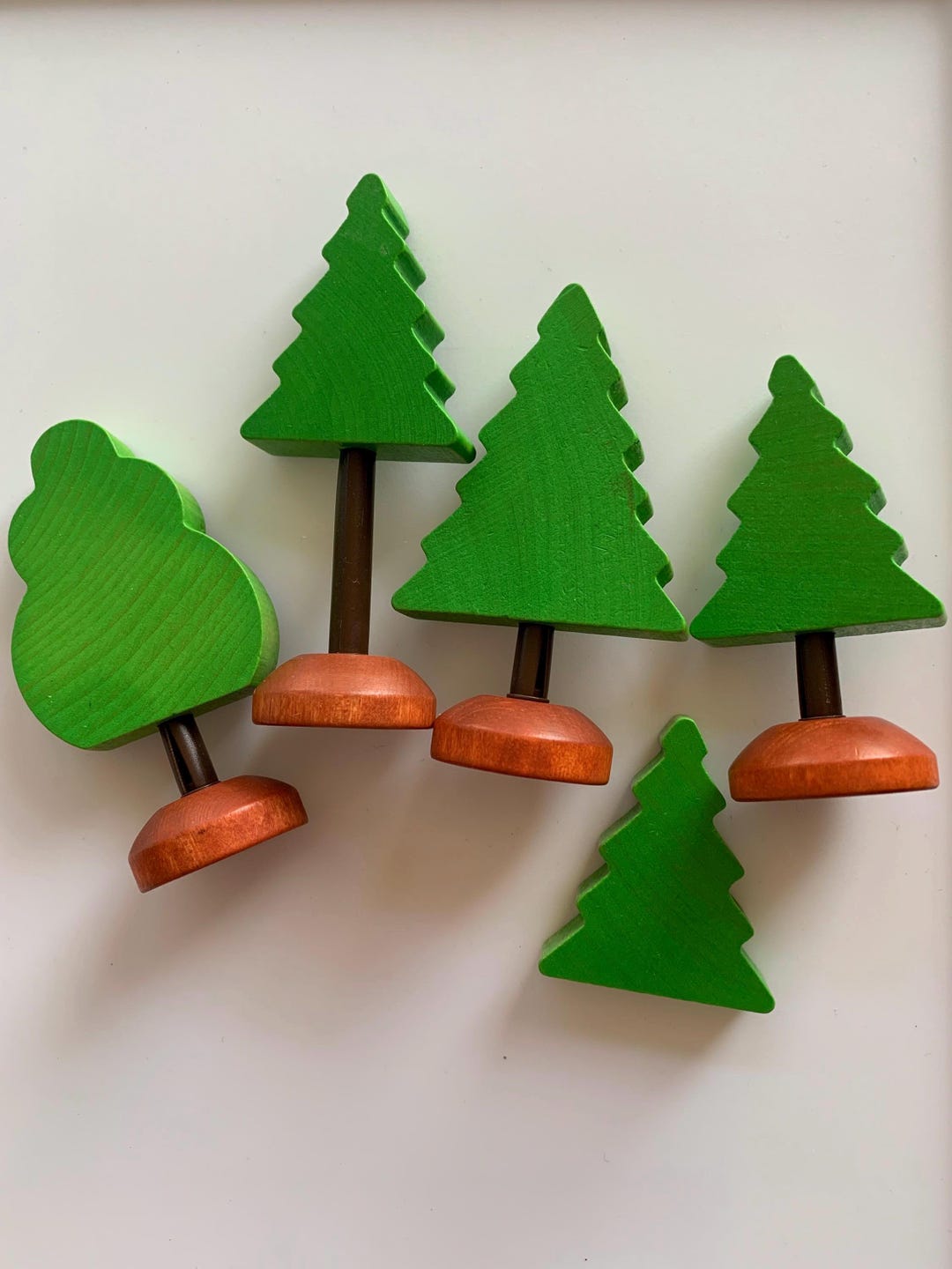 Set of 5 Wooden Toy Trees - Etsy