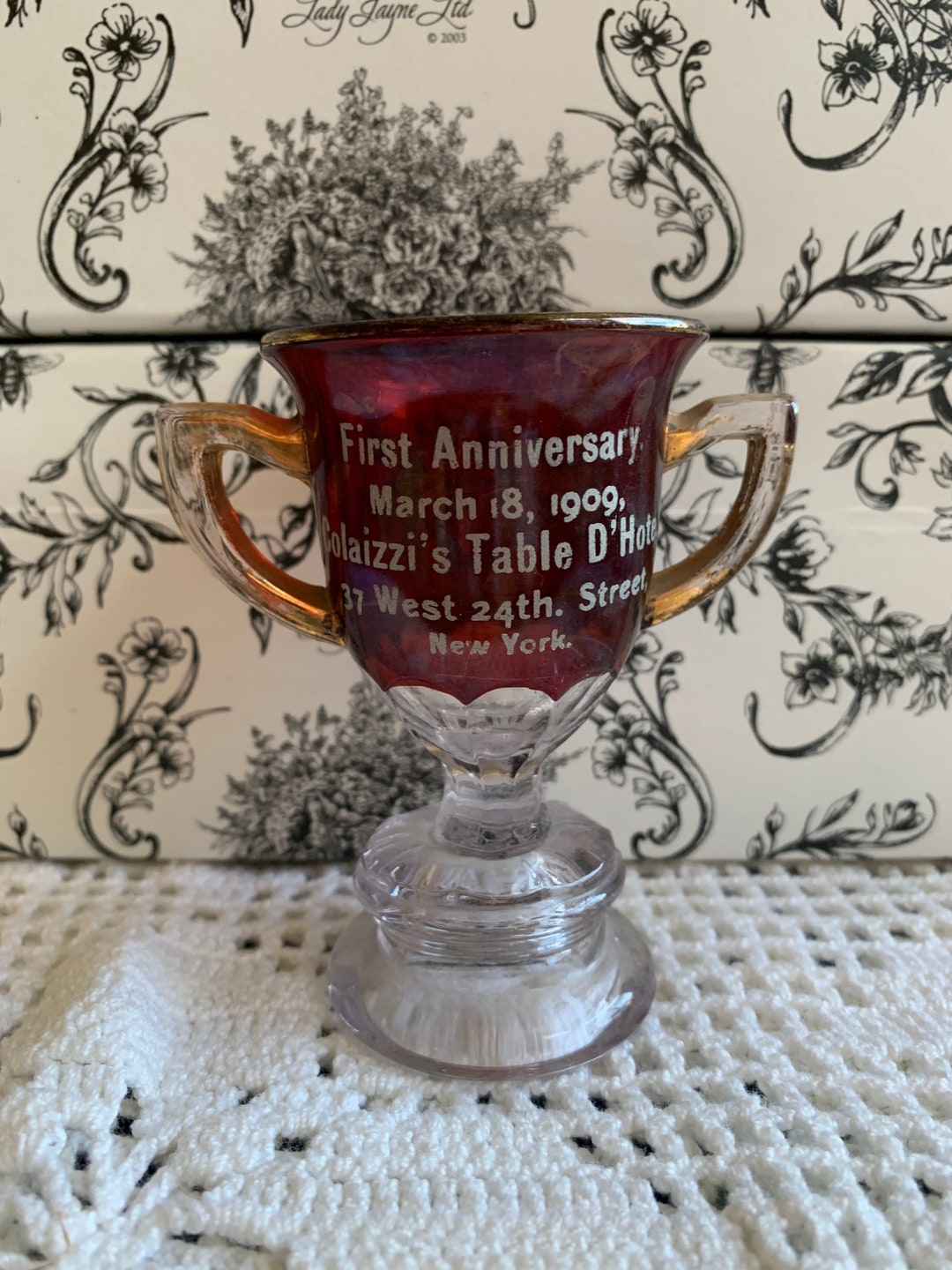 Ruby Flash Souvenir Trophy Toothpick- Colaizzis Table D’hote, 37 West ...