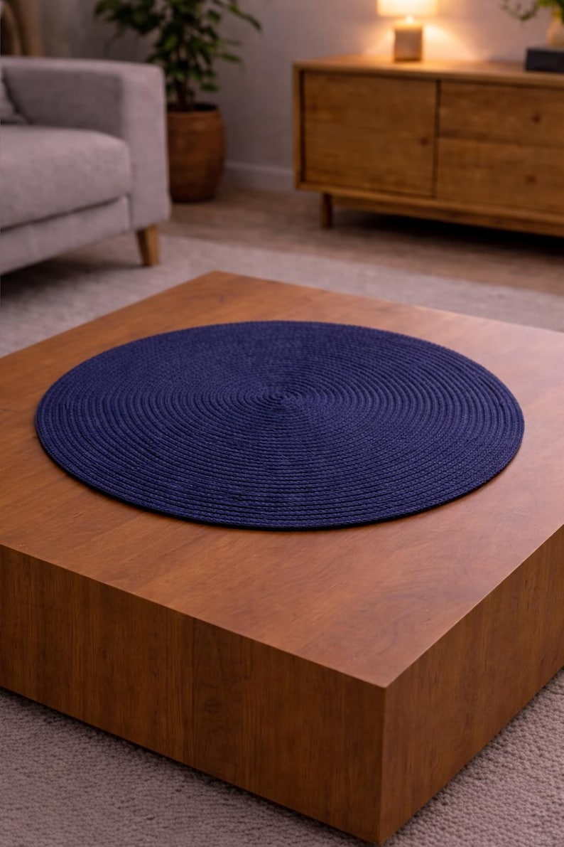 Woven Cotton Rope Centerpiece, 20-inch Round Table Runner, Beige ...