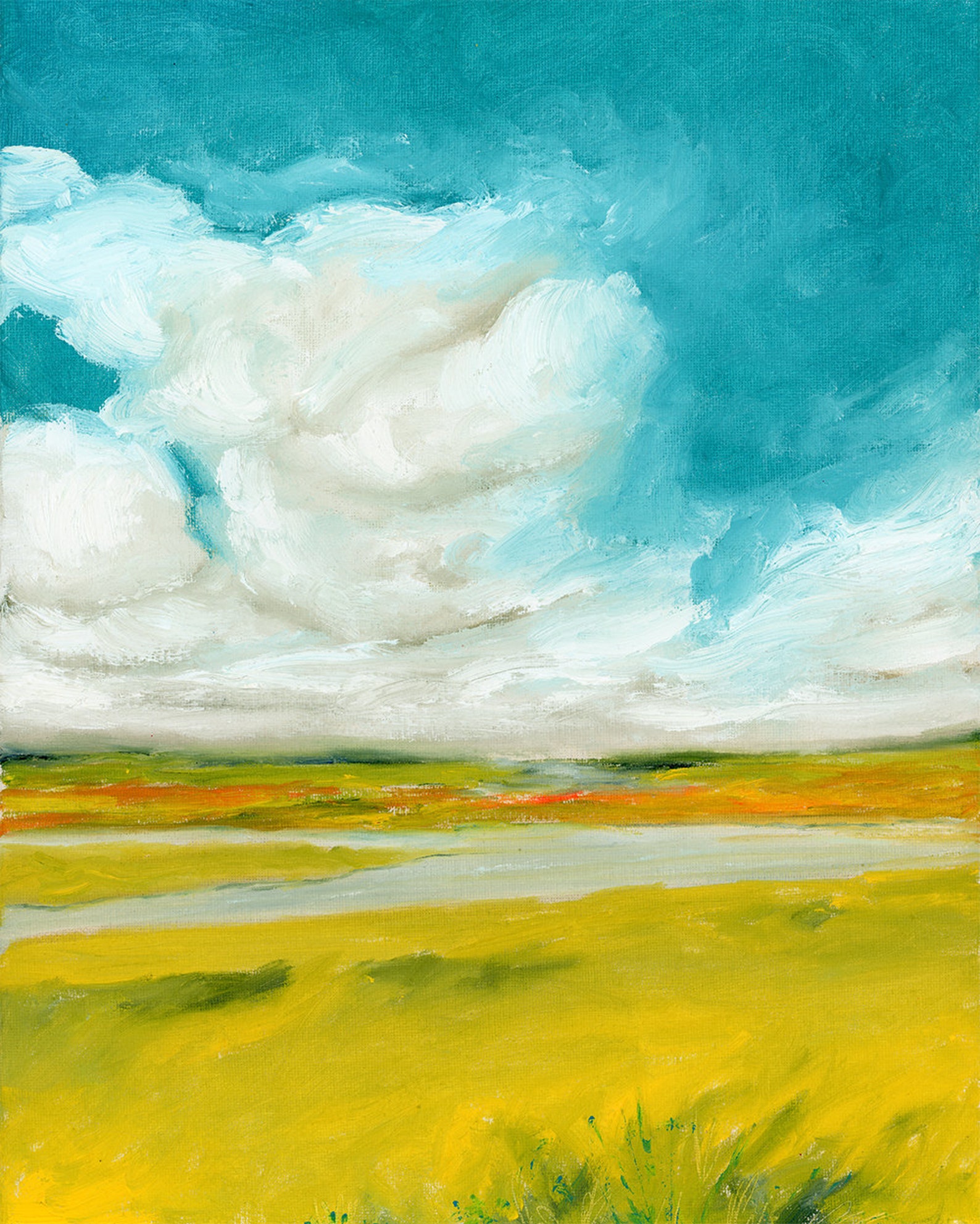 Modern Art Print, Landscape Art Print, Plains, Marshland, Abstract ...