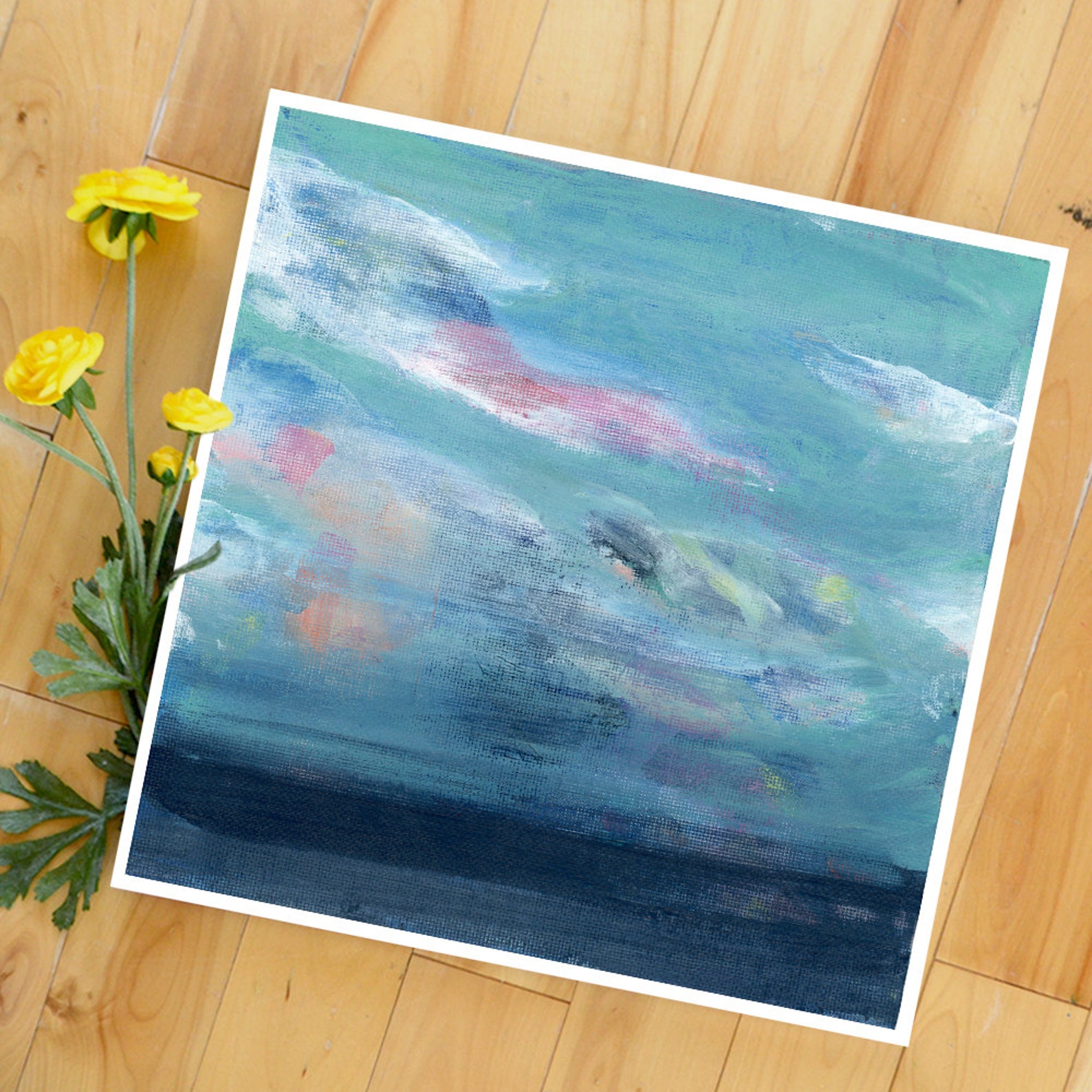 Sea Art Print Ocean Beach Large Print Colorful Abstract | Etsy