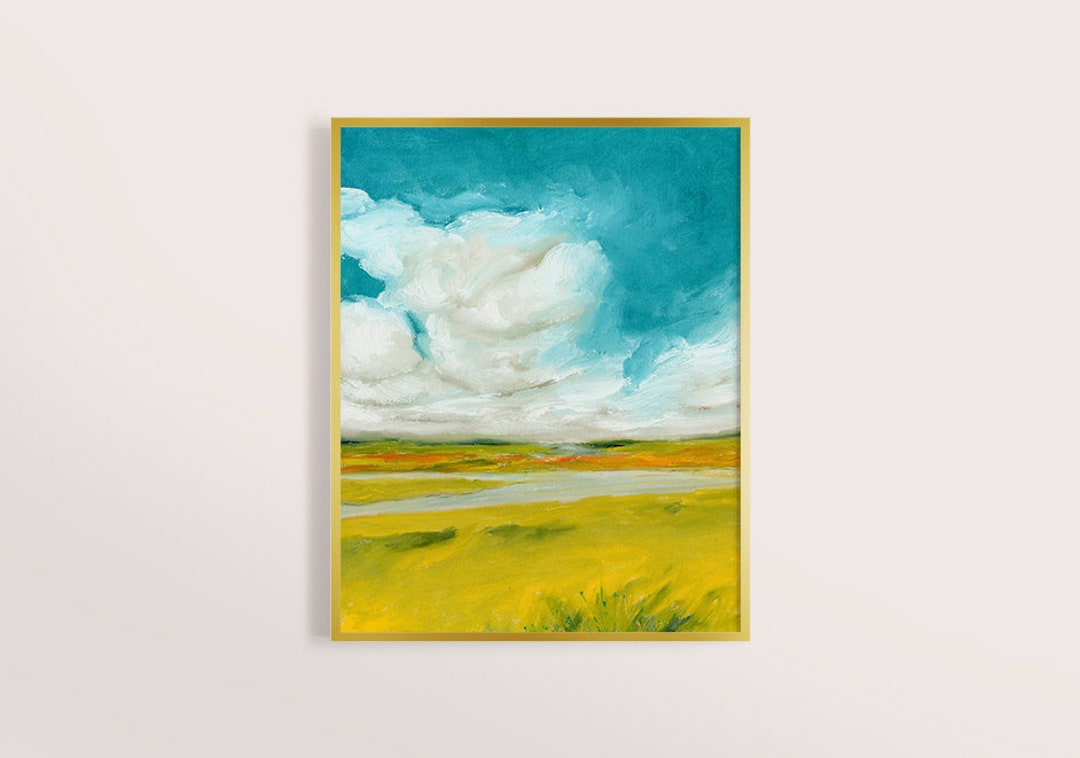 Modern Art Print, Landscape Art Print, Plains, Marshland, Abstract ...