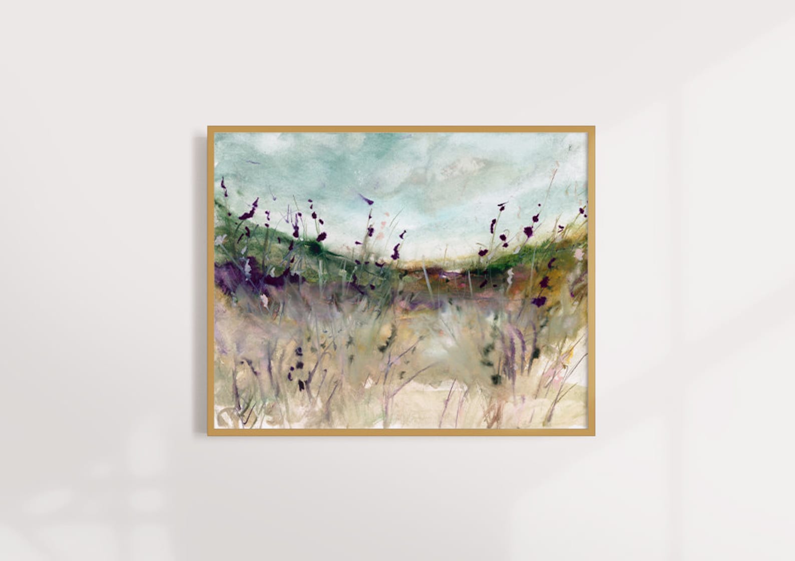 Watercolor Print, Landscape Art, Prairie Flowers, Watercolor Landscape ...