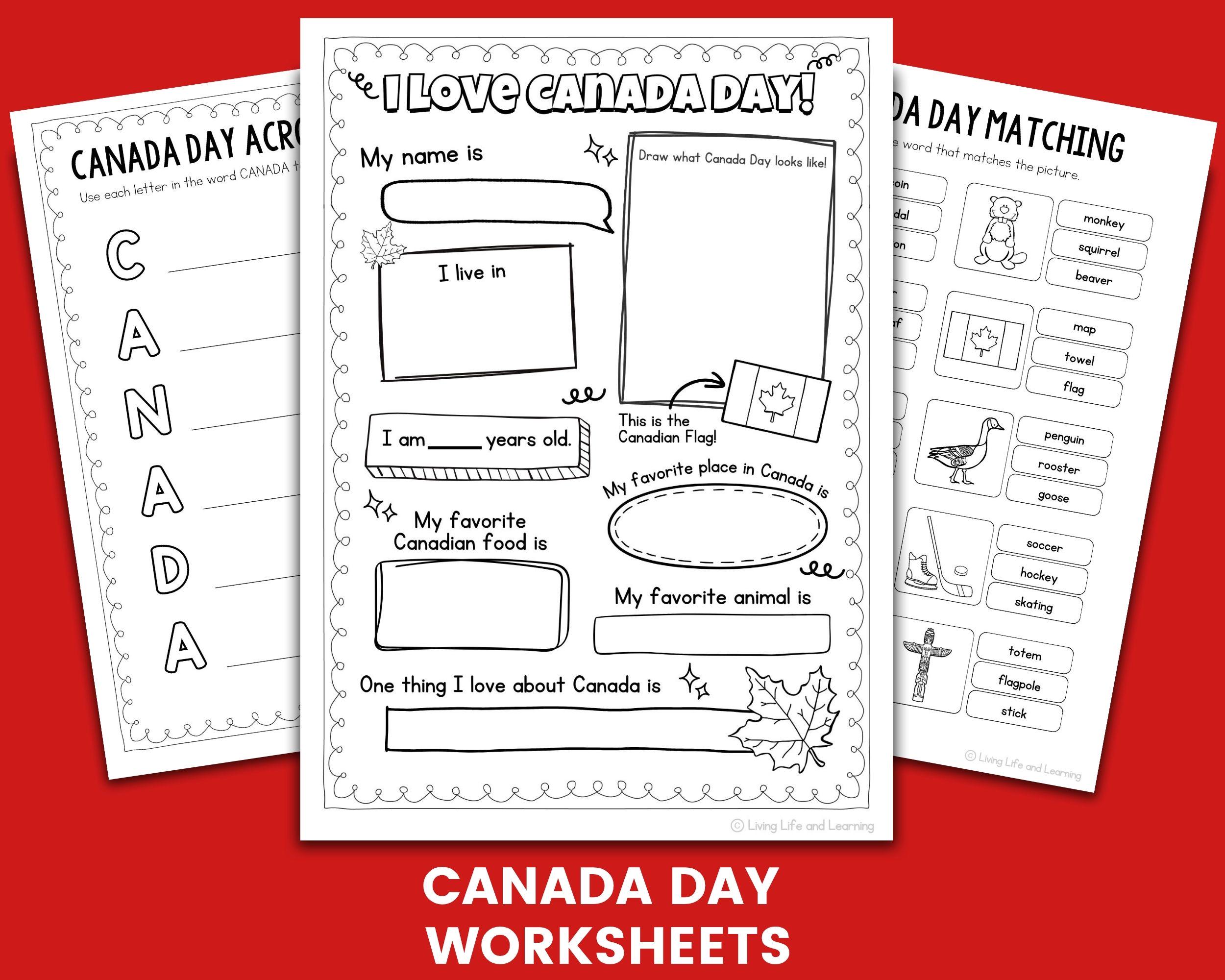 July 1 Worksheets for Kids, Printable Canada Day Activities, July 1 ...