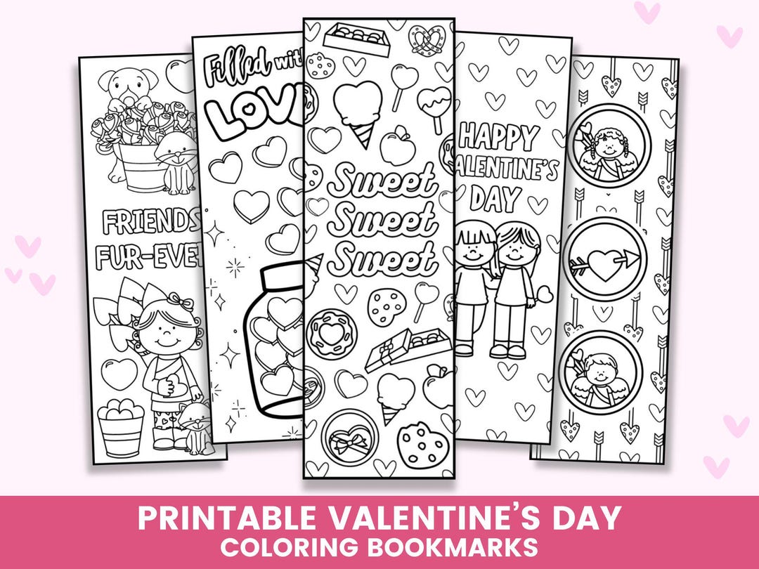 Valentine’s Day Printable Bookmarks | Valentine Bookmarks for Kids ...