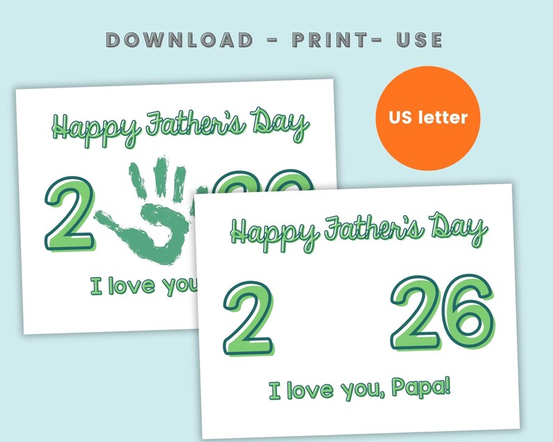 Father’s Day Handprint Craft Printable, Happy Father’s Day 2026, Papa ...
