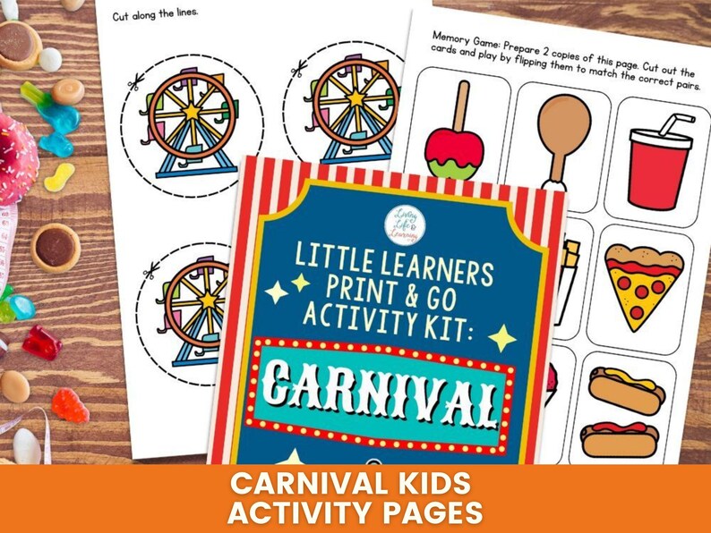 Carnival Kids Activity Pages, Printable Preschool Worksheets, Circus ...