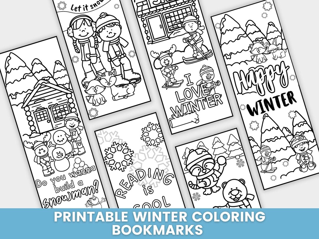 Printable Winter Coloring Bookmarks for Kids | Printable Winter ...