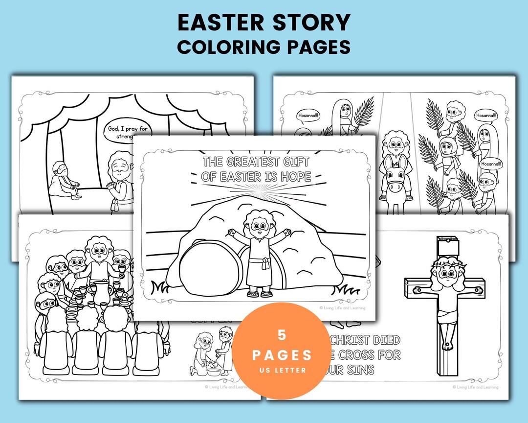 Easter Story Coloring Pages for Kids, Christian Easter Coloring Pages ...