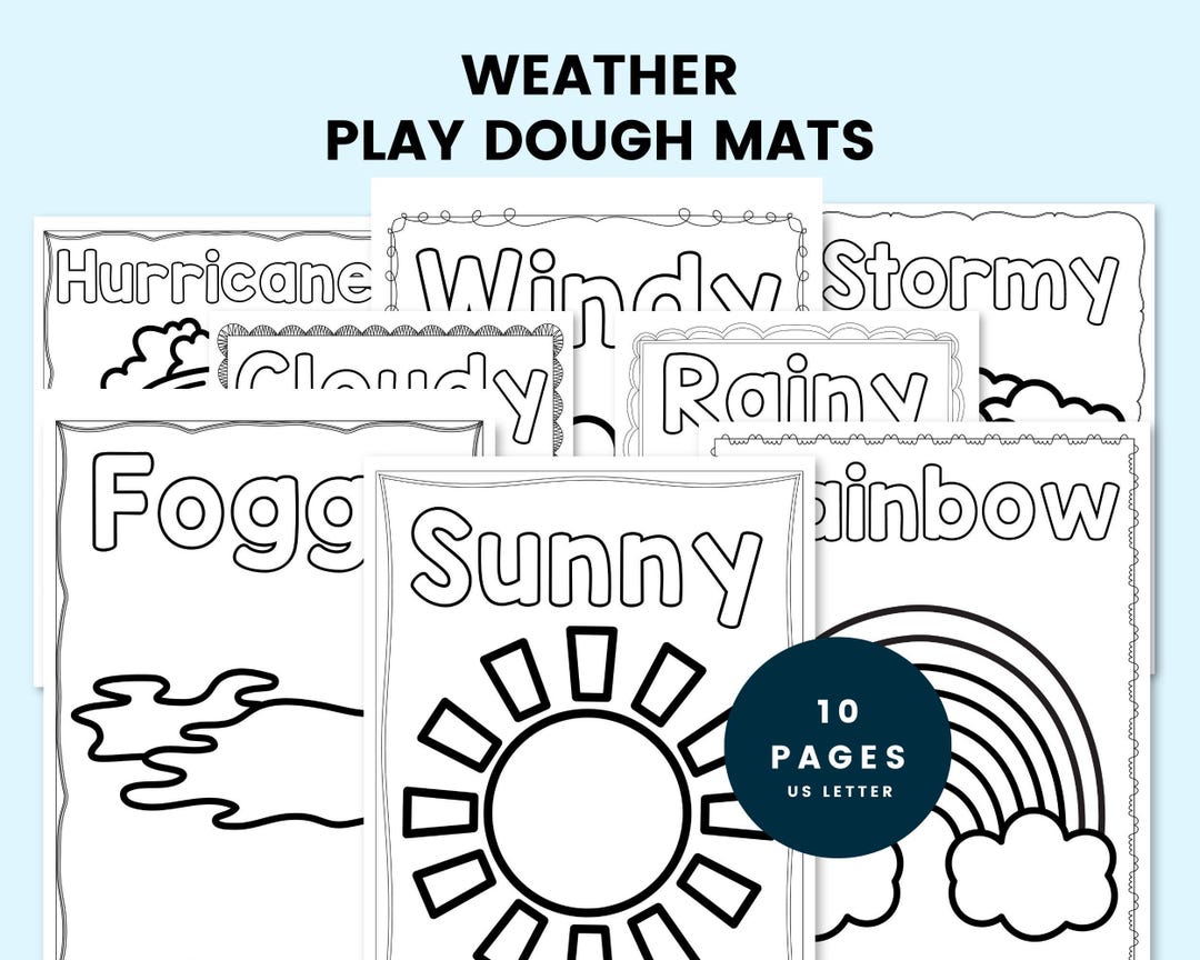 Weather Play Dough Mats, Weather Activities for Kids, Preschool Weather ...