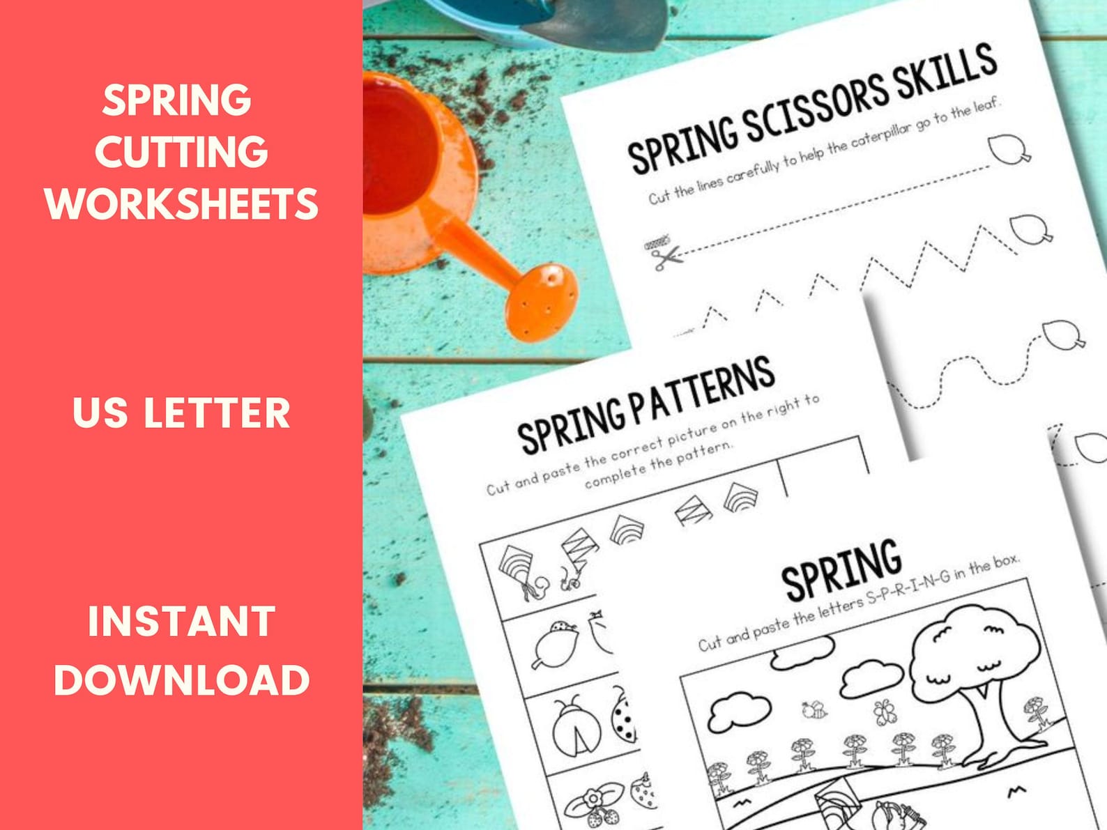 Spring Cutting Worksheets | Preschool Scissor Skills Activities ...