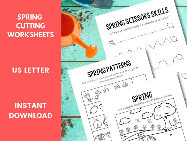 Spring Cutting Worksheets | Preschool Scissor Skills Activities ...