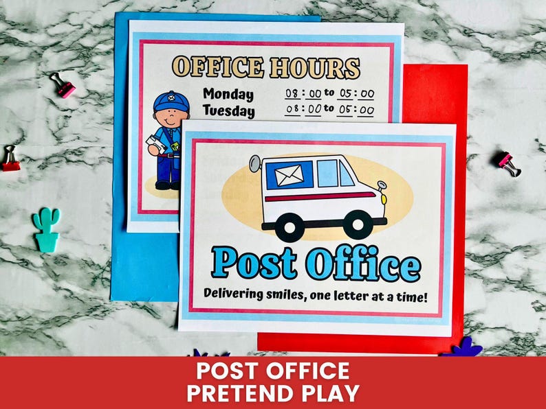 Postal Office Pretend Play Printables for Kids | Dramatic Play Post ...