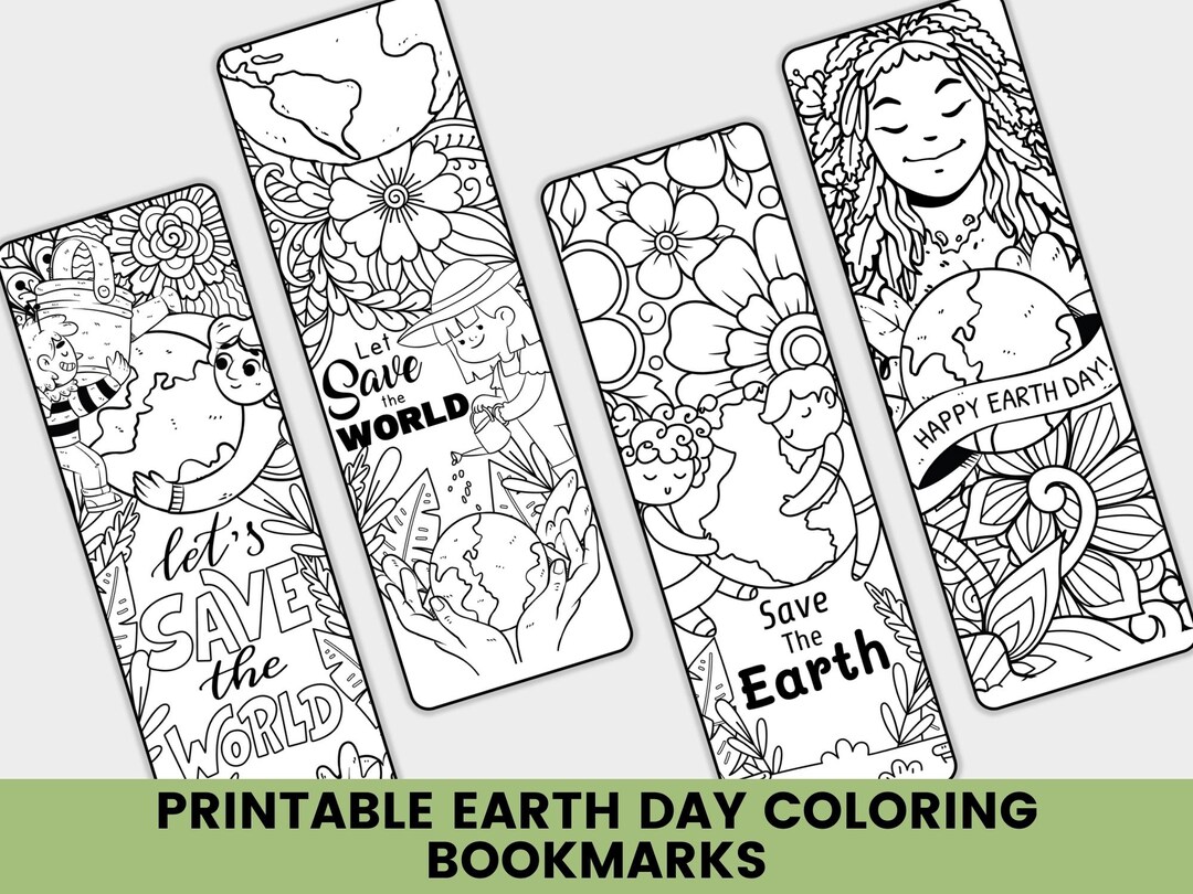 Earth Day Coloring Bookmarks | Printable Earth Day Bookmarks to Color ...