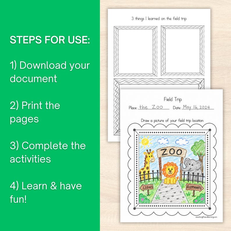 Field Trip Journal, School Trip Journal, Kids Travel Journal ...