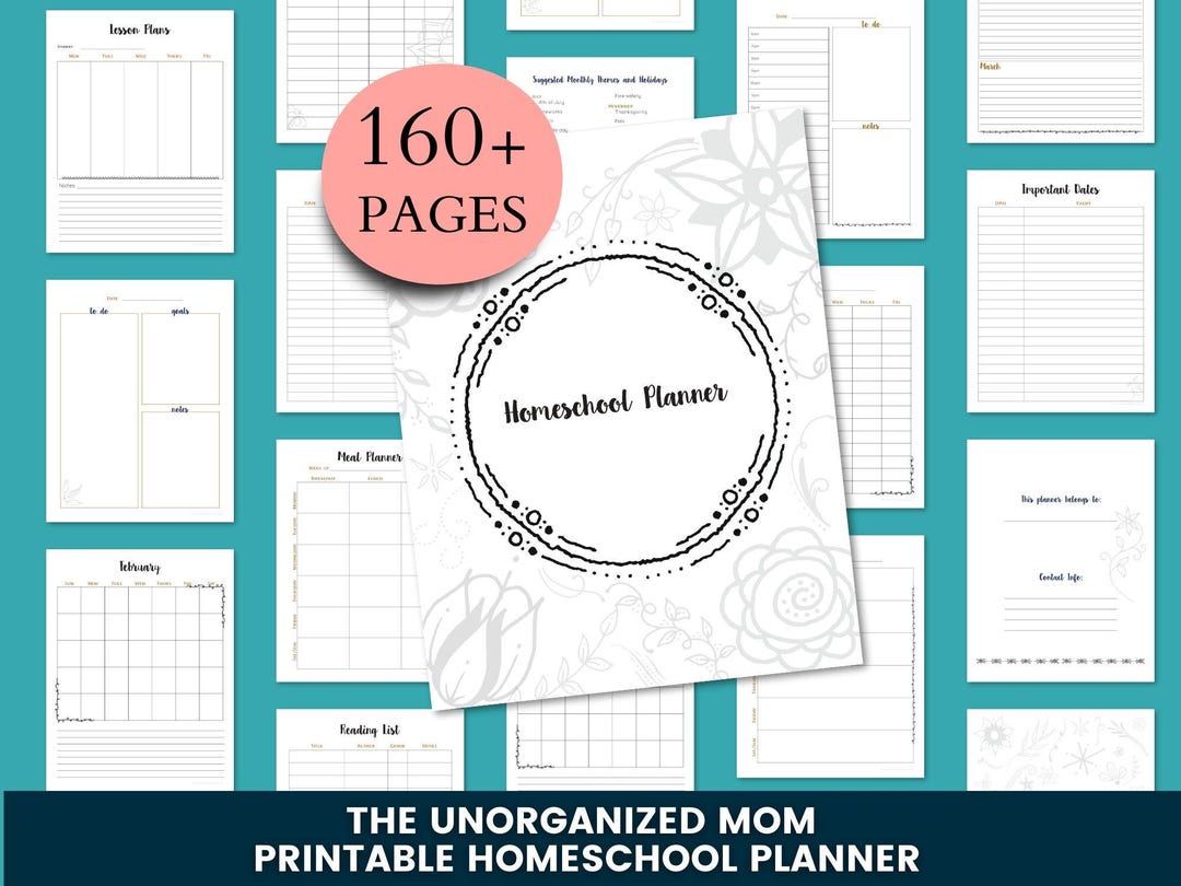 Homeschool Planner Printable, 160 Page Homeschool Planner, Lesson ...