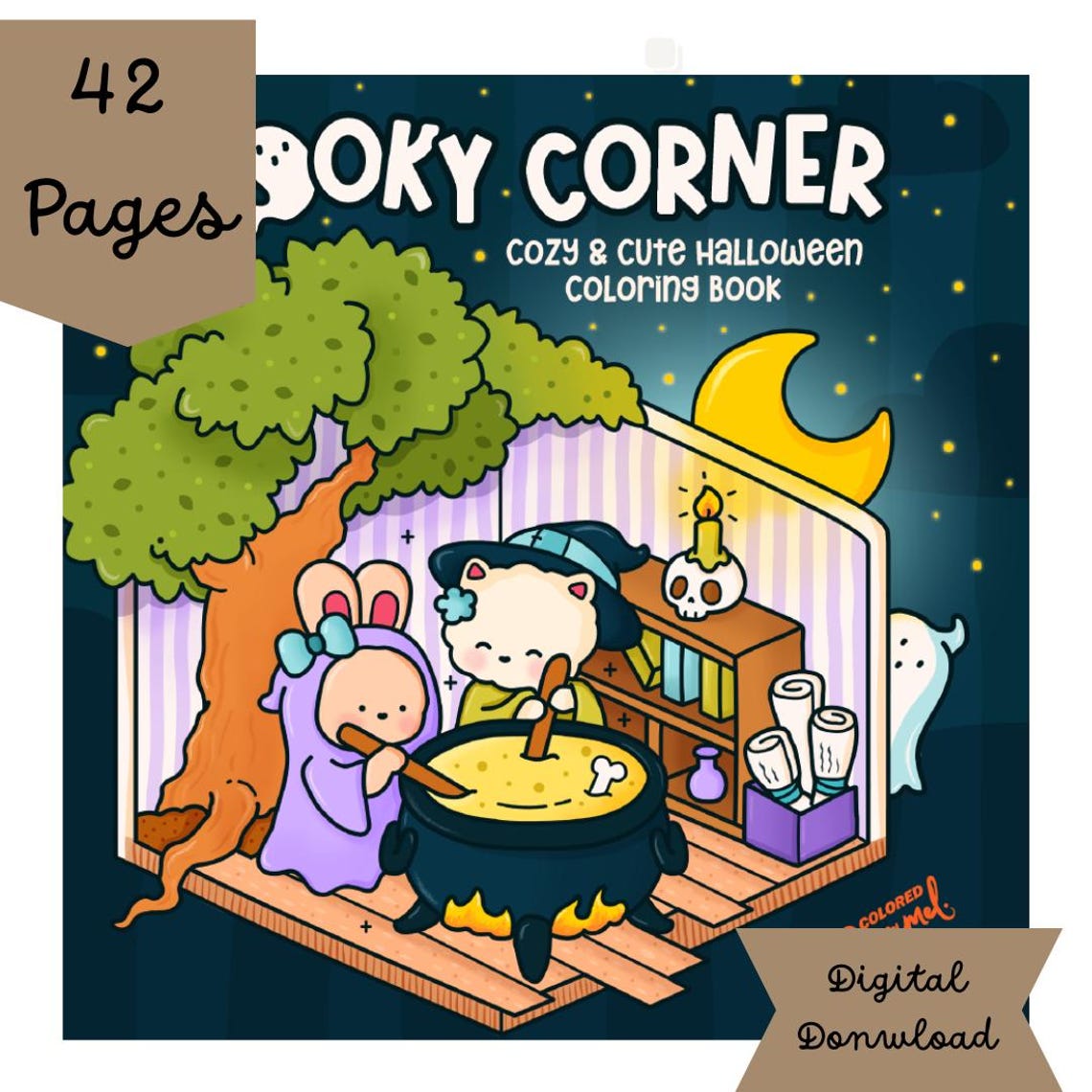 Spooky Corner| Coloring book| Relaxing Printable Coloring Pages ...