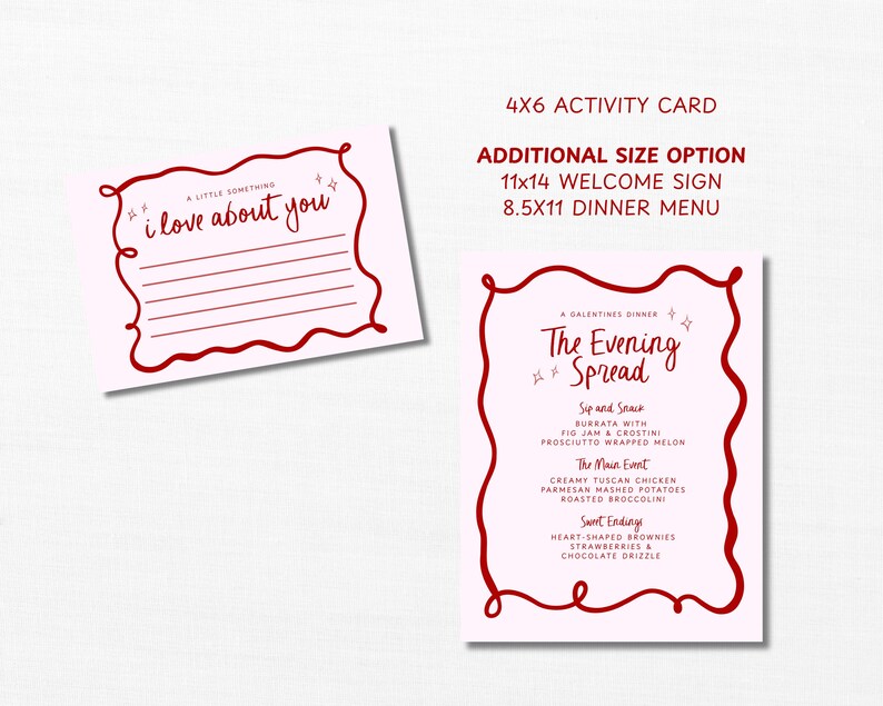 Galentine's Dinner Party Printables – Editable Canva Template (digital ...