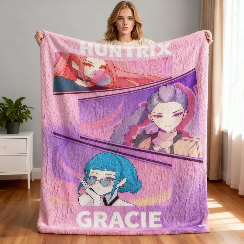 Personalized Huntrix Name Blanket, Custom Kpop Demon Hunter Throw, Kpop ...