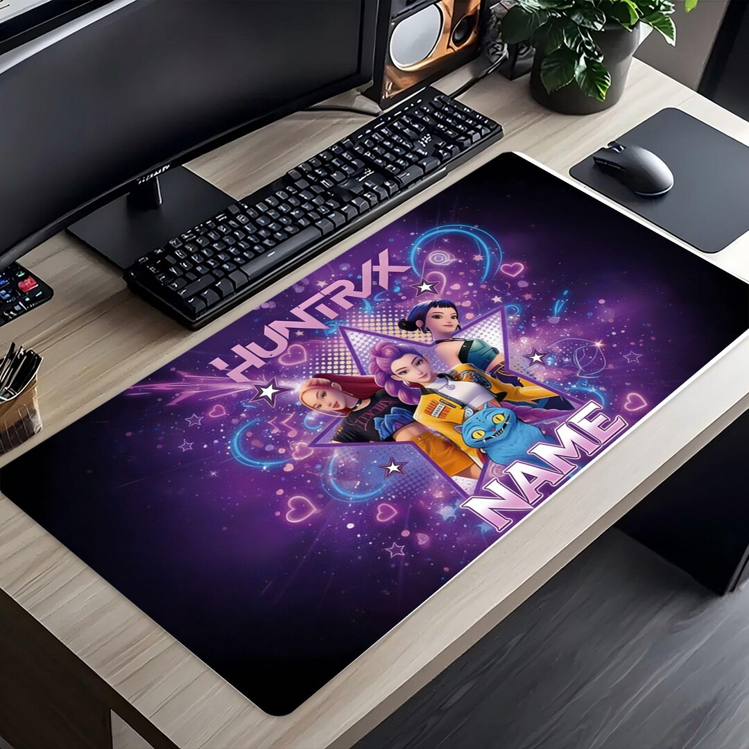Personalized K-pop Demon Hunters Mouse Pad | Custom Name Dark Fantasy ...