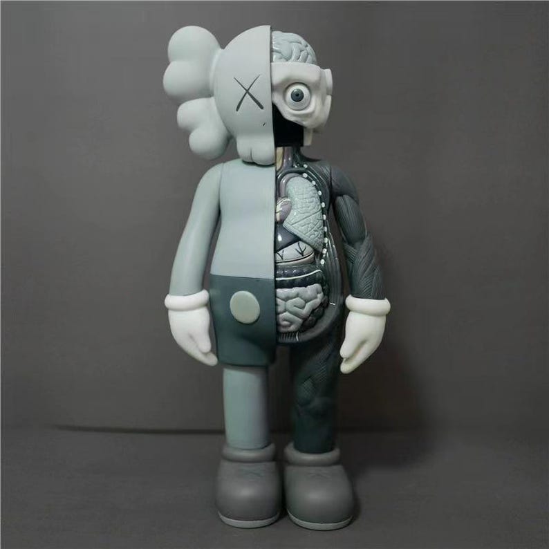 Kaws-style Anatomy Art Figure | Pop Art Desk Decor - Etsy