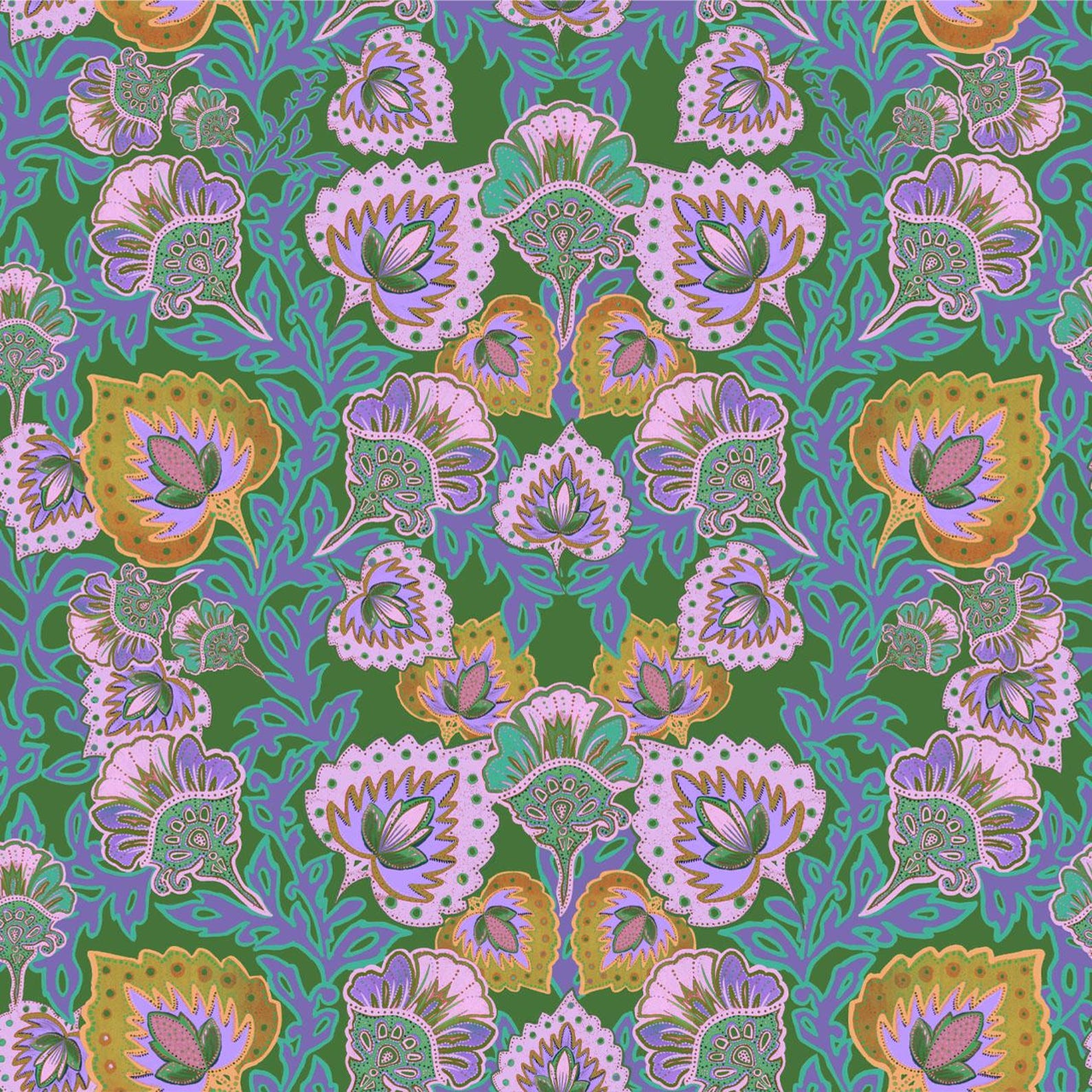 A4 SAMPLE, Garden of India Clover Wallpaper, Wall Decor, Floral Decor ...