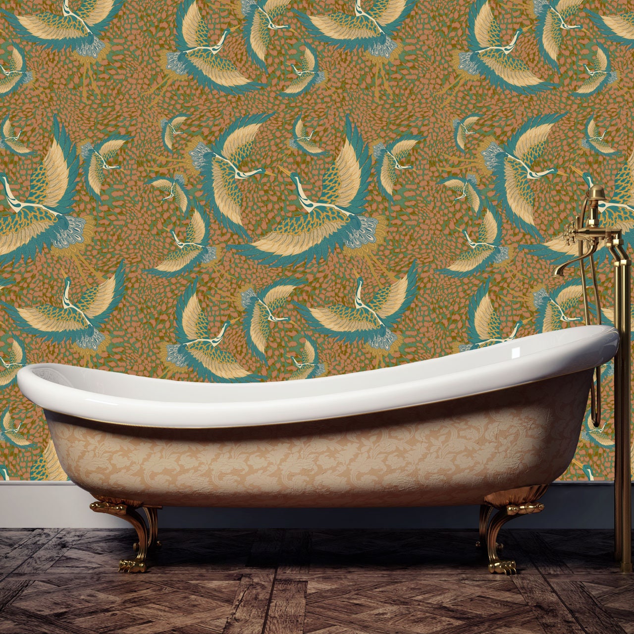 A4 SAMPLE Pachamama Peach Wallpaper, Wall Decor, Dark Decor, Luxury ...