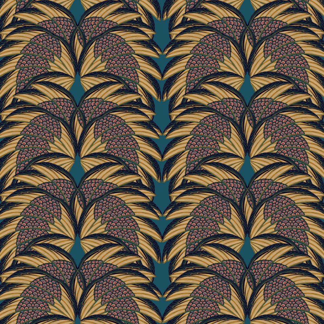 A4 SAMPLE Plume Indigo Wallpaper, Wall Decor, Floral Decor, Luxury ...