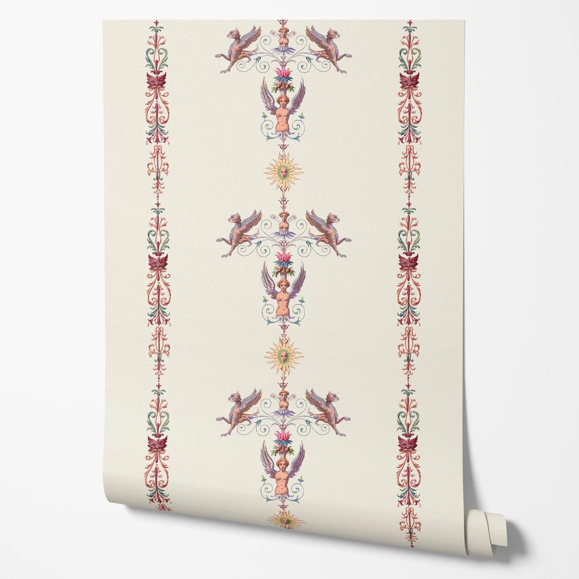 A4 SAMPLE Angels and Suns Cream Wallpaper, Wall Decor, Luxury Wallpaper ...