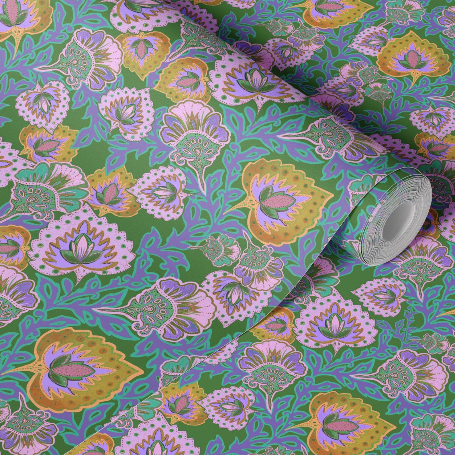 A4 SAMPLE, Garden of India Clover Wallpaper, Wall Decor, Floral Decor ...