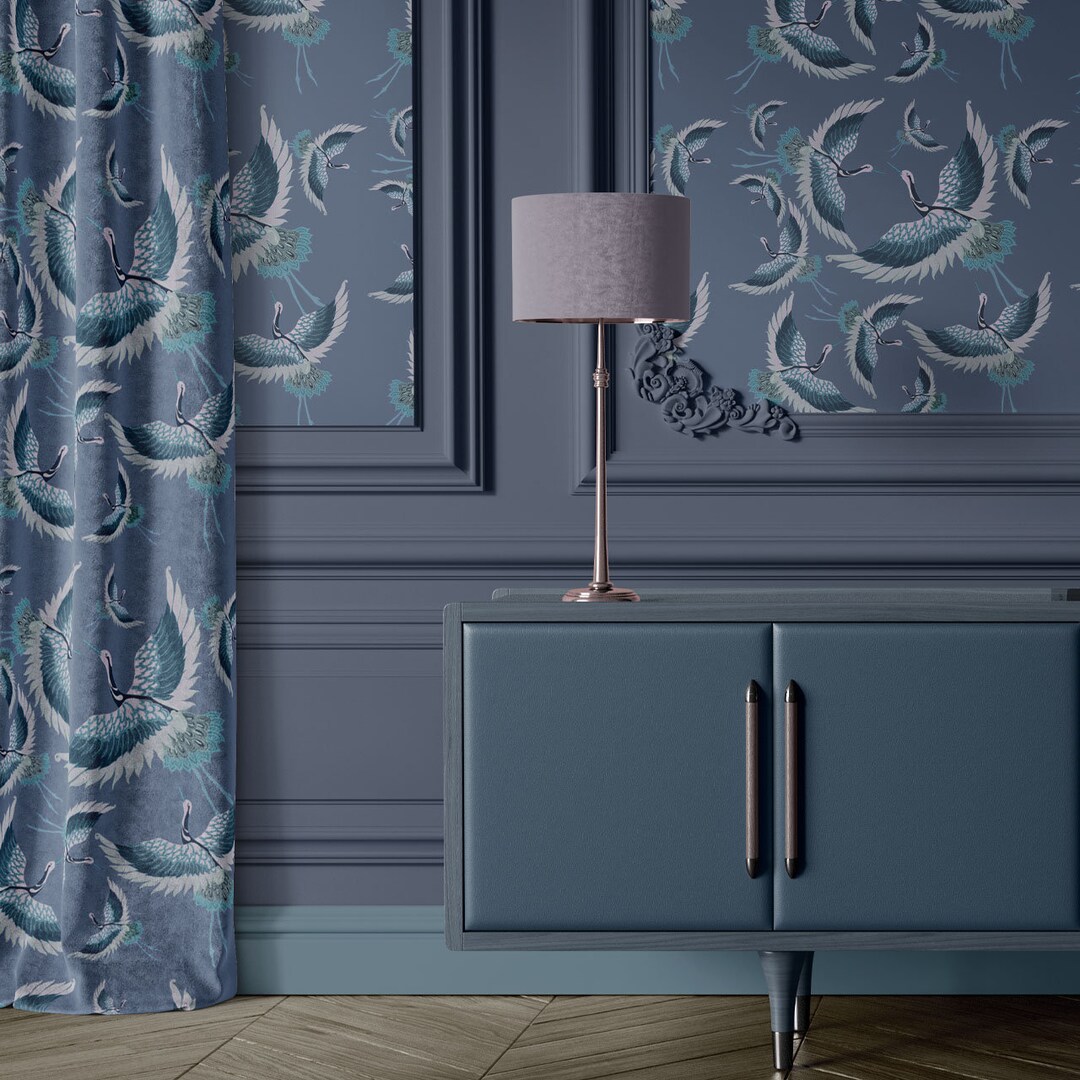 Pachamama Prussian Wallpaper, Wall Decor, Dark Decor, Luxury Wallpaper ...