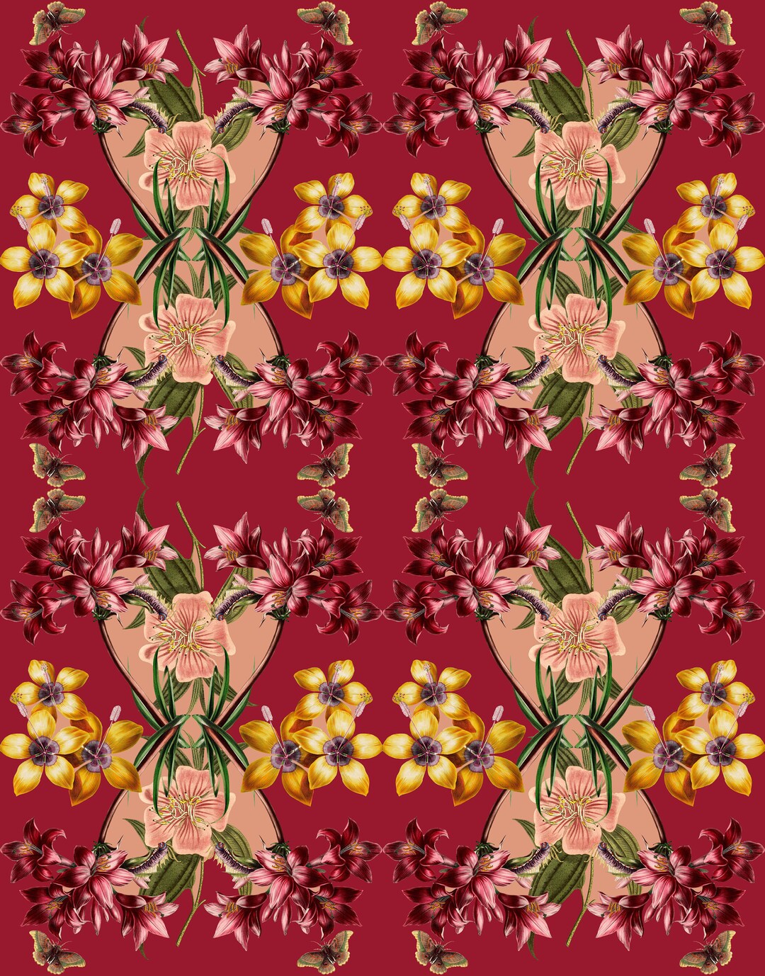 Hampi Cherry Wallpaper A4 SAMPLE , Wall Decor, Floral Decor, Luxury ...