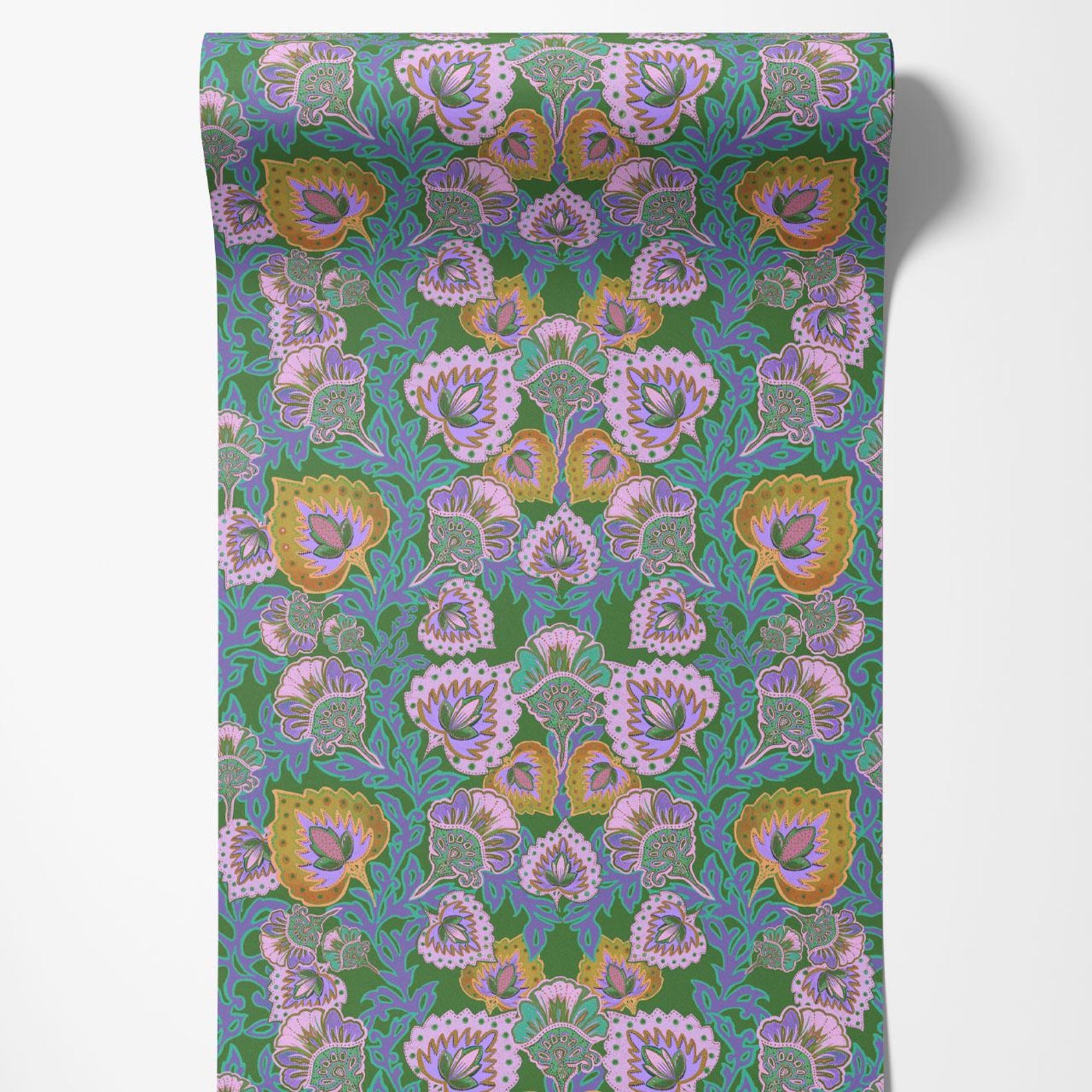 A4 SAMPLE, Garden of India Clover Wallpaper, Wall Decor, Floral Decor ...