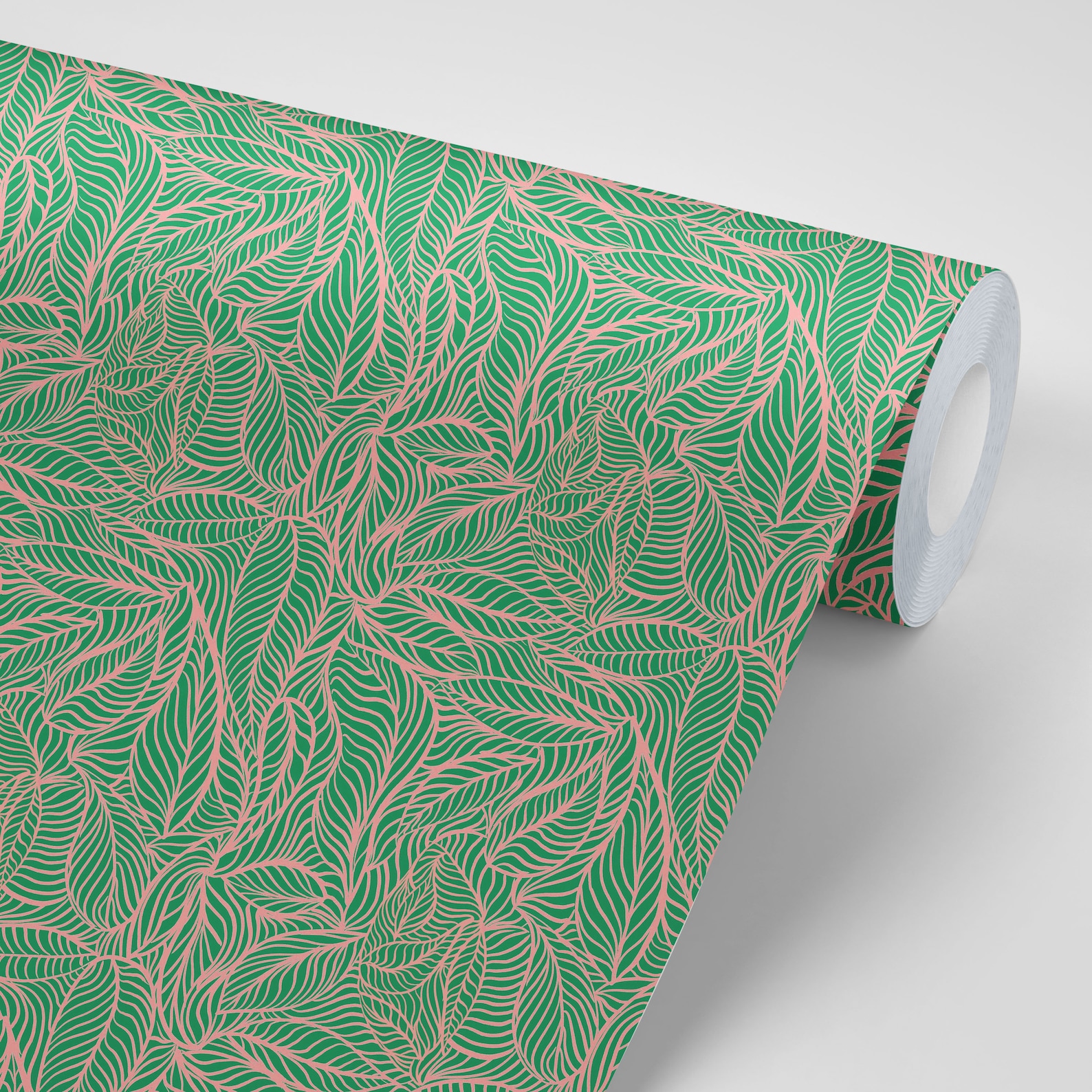 Agnes Green and Pink Wallpaper A4 SAMPLE Wall Decor Floral - Etsy