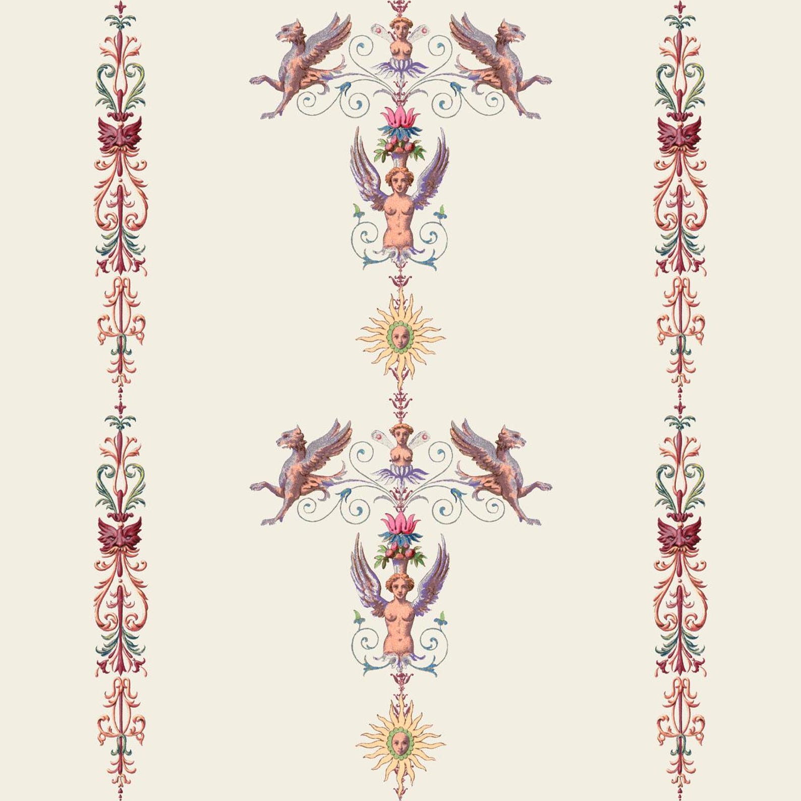 A4 SAMPLE Angels and Suns Cream Wallpaper, Wall Decor, Luxury Wallpaper ...