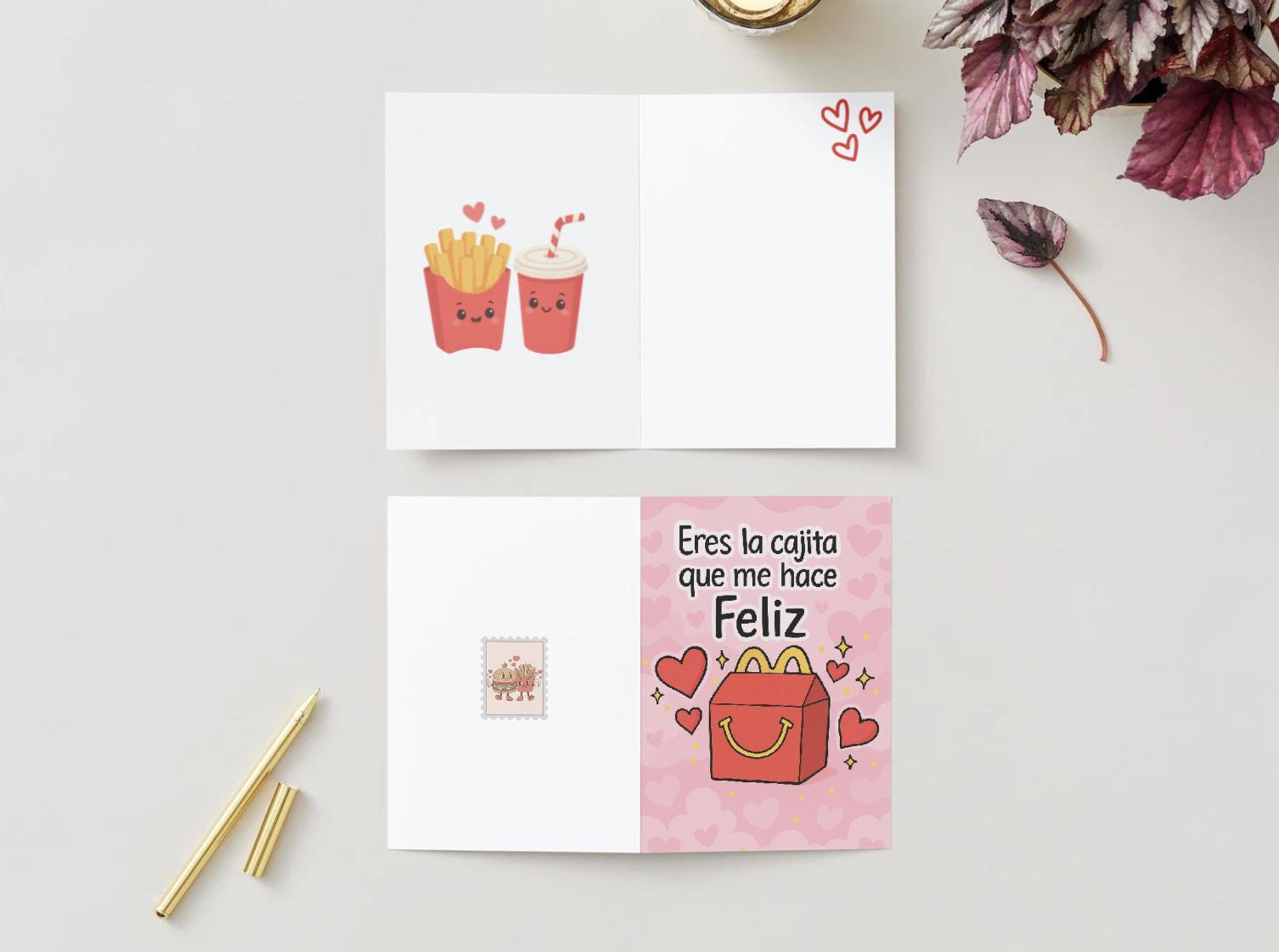 Spanish Valentine Card Printable Cute Food Love Card - Etsy