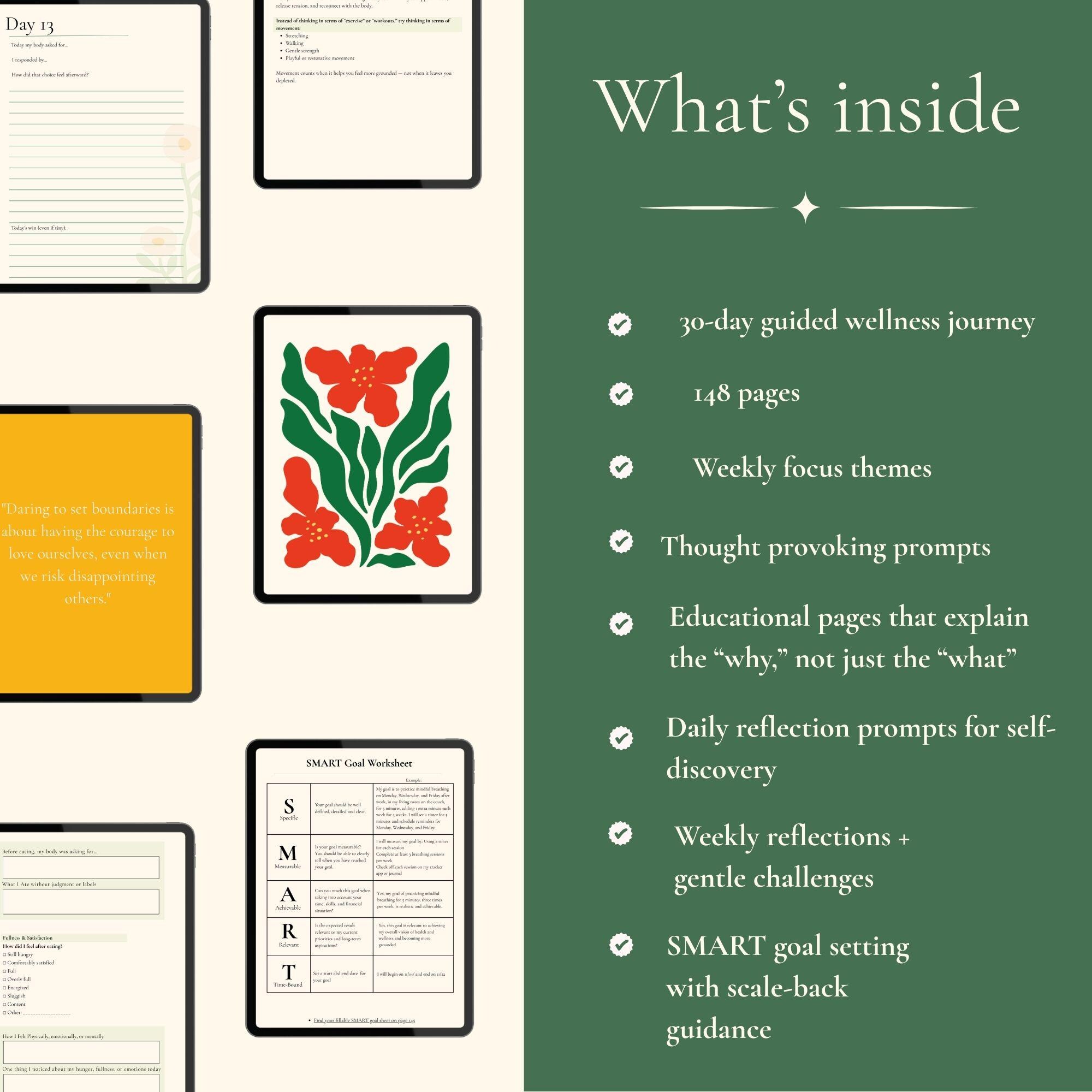 Digital Wellness Coaching Journal | Guided 30-day Journal by a Board ...