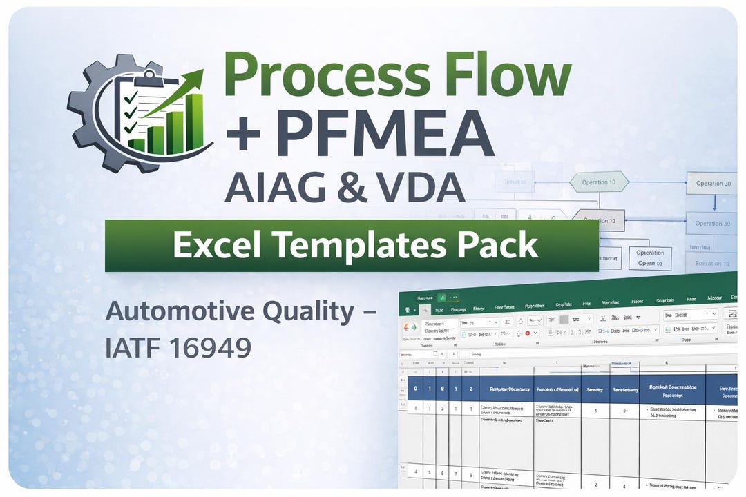 Process Flow + PFMEA AIAG & VDA – Excel Templates Pack - Etsy UK