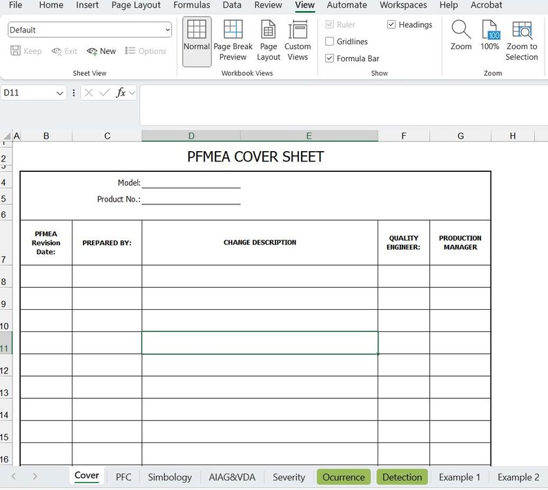 Process Flow + PFMEA AIAG & VDA – Excel Templates Pack - Etsy