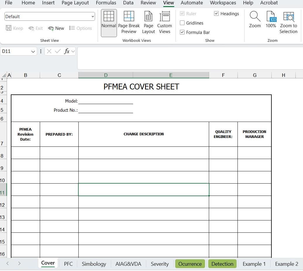 PFMEA + Process Flow Diagram Excel Template | AIAG & VDA ...