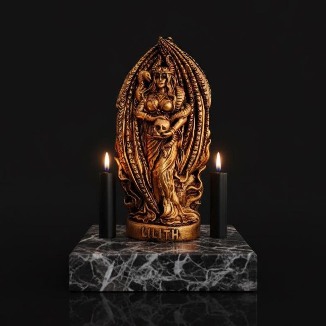 Lilith Resin Statue – Gothic Dark Goddess Sculpture, Altar & Table ...
