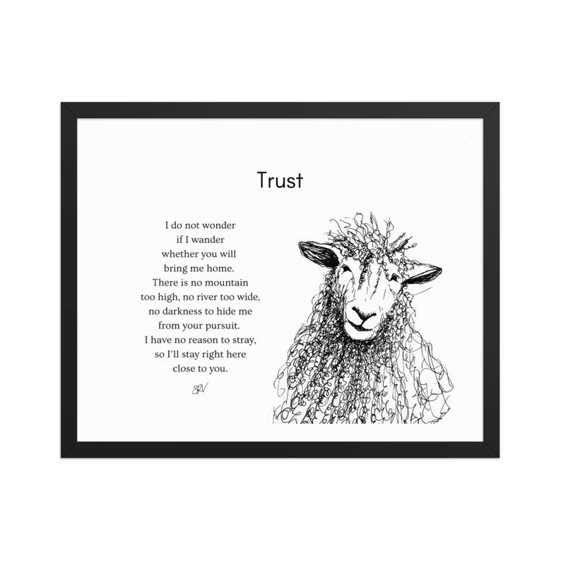 Framed Trust Print (poem and Lamb Sketch) - Etsy