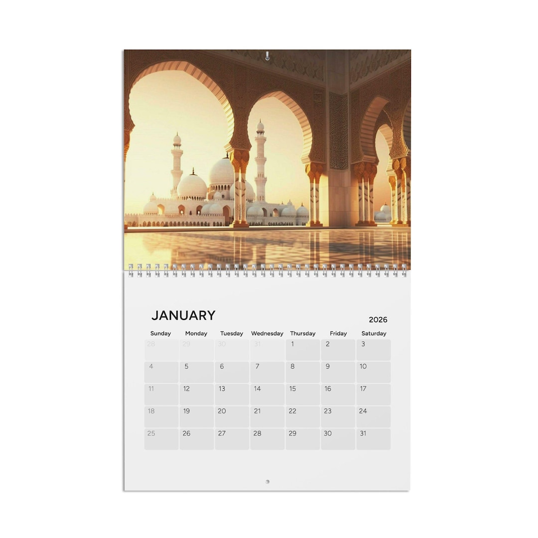 Mosque Photo Calendar 2026, Islamic Wall Calendar With Mosque Images - Etsy