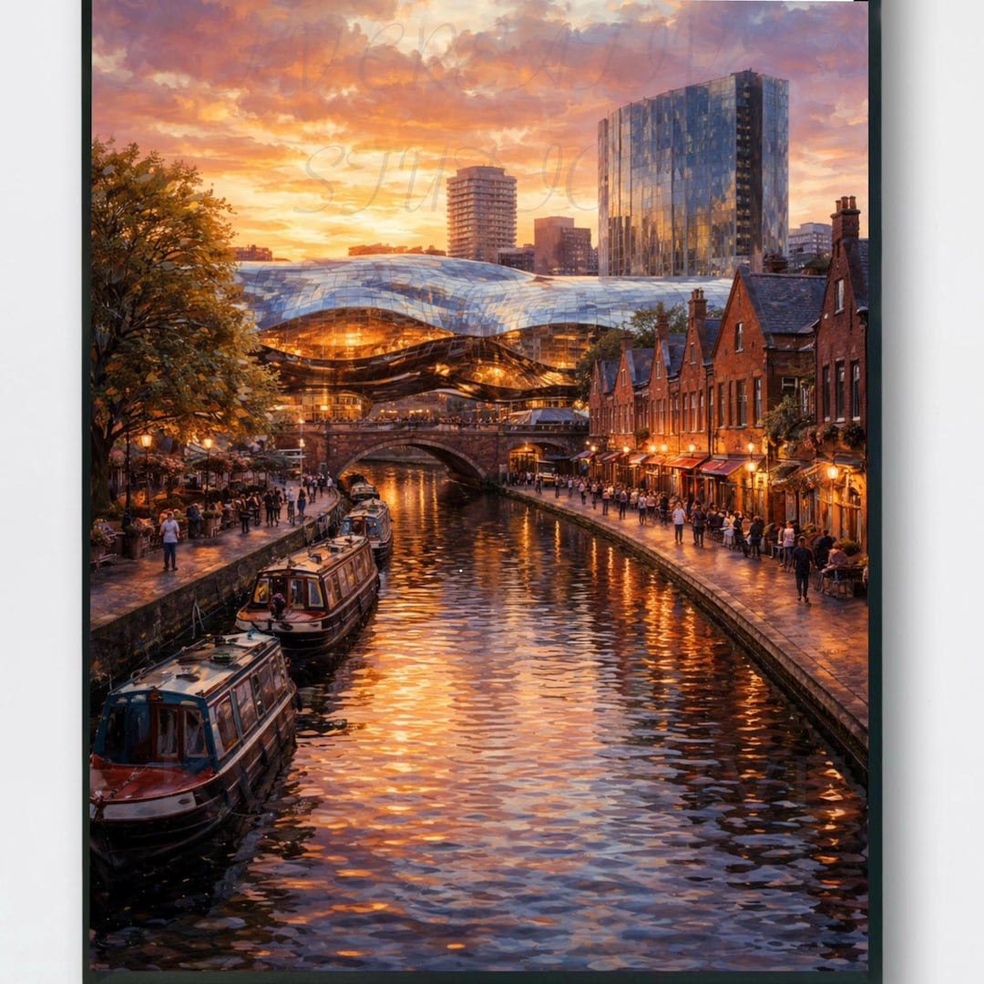 Birmingham City Wall Art – Sunset City Print – Digital Download ...