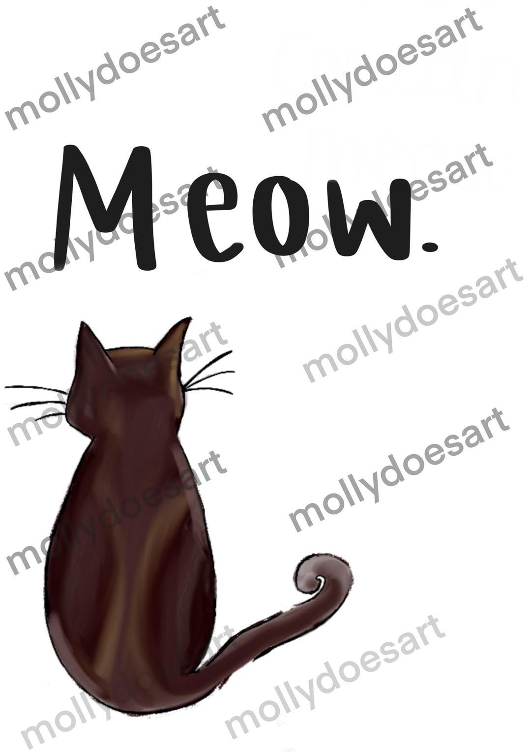 DIGITAL POSTER Simple Cat Poster “meow” - Etsy