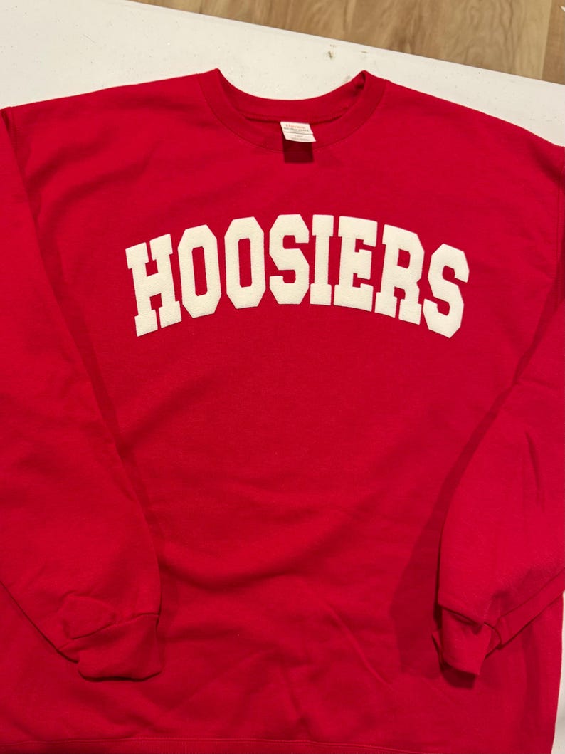 Indiana Embossed Text Hoosiers Crewneck Sweatshirt - Ships From Indiana ...