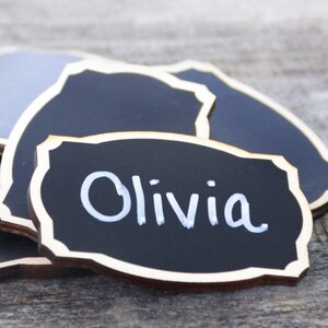 50 Chalkboard Name Tags, Chalkboard Name Badges, Reusable Magnetic Name ...