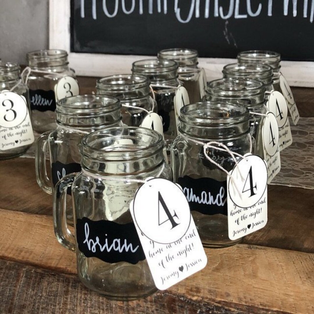 Wedding Mason Jar Favors, Rustic Wedding Labels, Chalk Label Stickers ...
